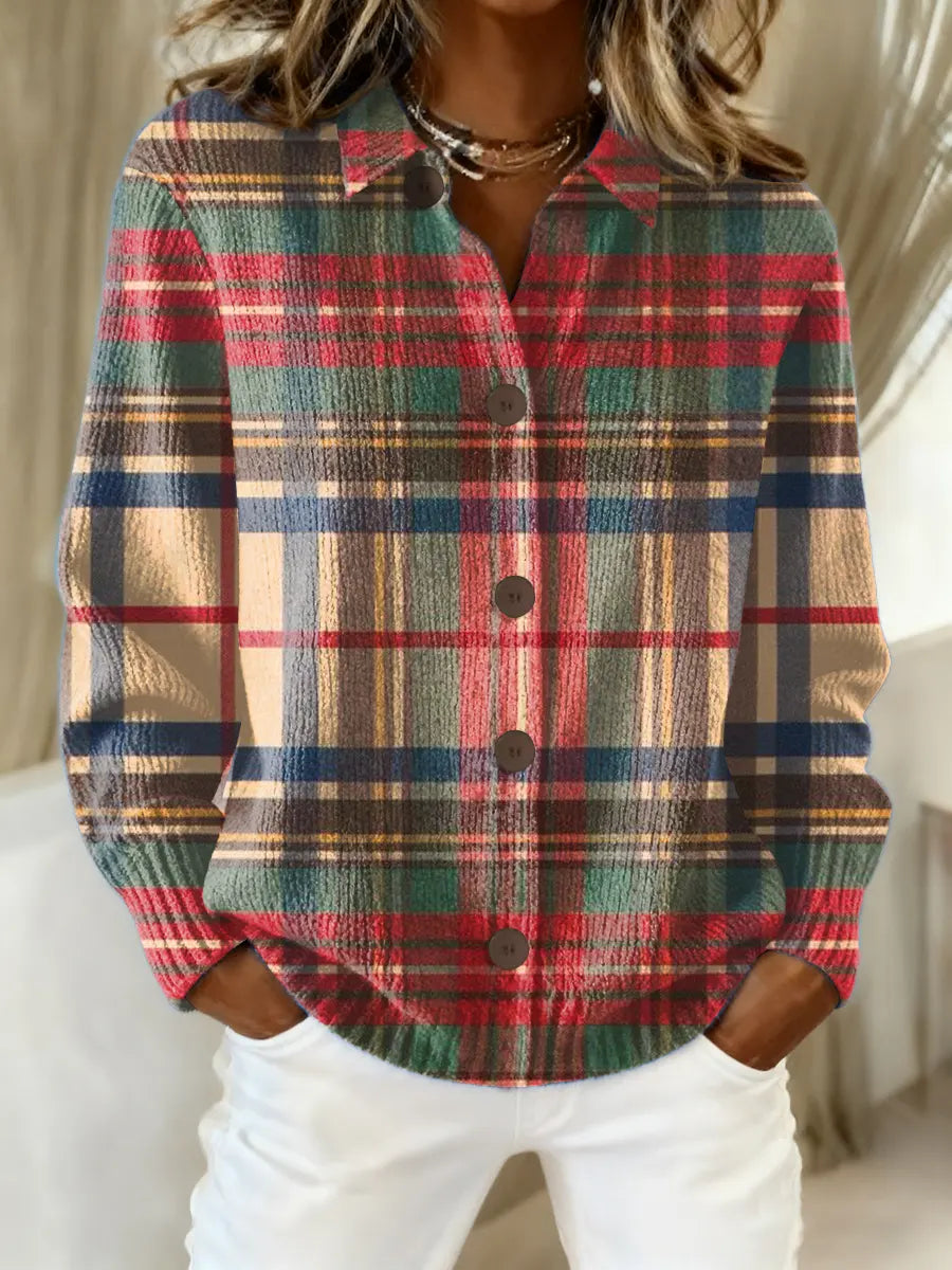 Holly – Checked Christmas Blouse – Maeve & Elara